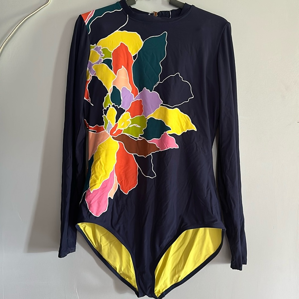 Anne Cole Long Sleeve One Piece Swimsuit Size 14 - Gem